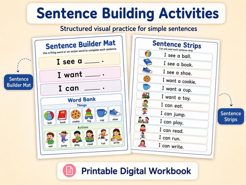 Visual Language Activities for Kids, Picture-based Communication ...