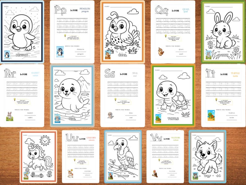 Animal Alphabet Tracing Worksheets A-Z for Preschool Letter Formation ...