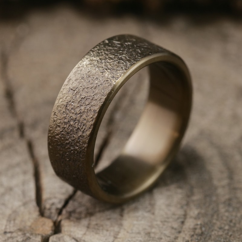 Mens Burnt Titanium Ring - Etsy UK
