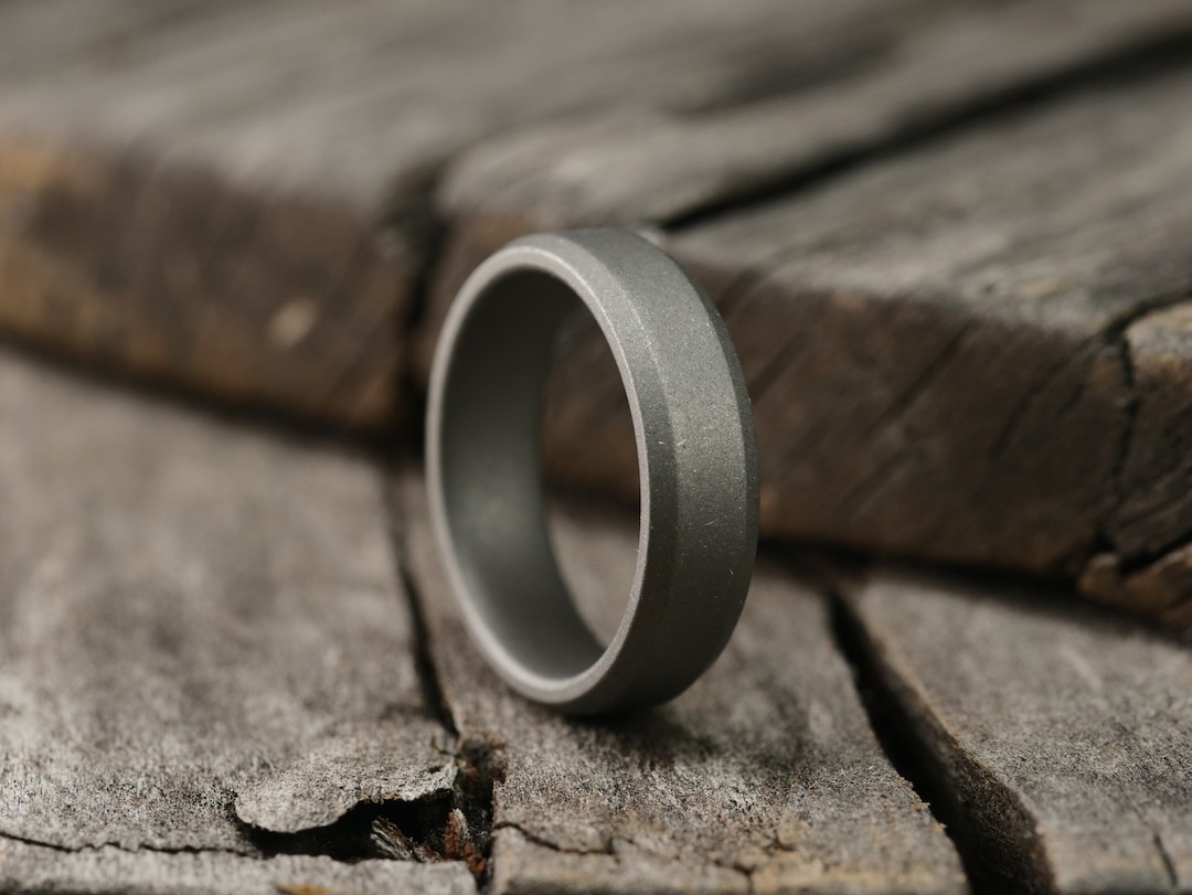 Singularity— Stonewashed Titanium Men's Wedding Band. Hypoallergenic ...
