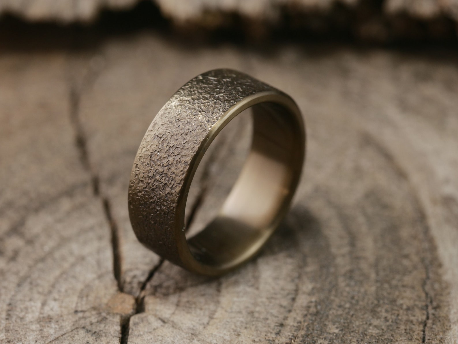 Grit Distressed Titanium Burnt Bronze Finish Mens Wedding - Etsy