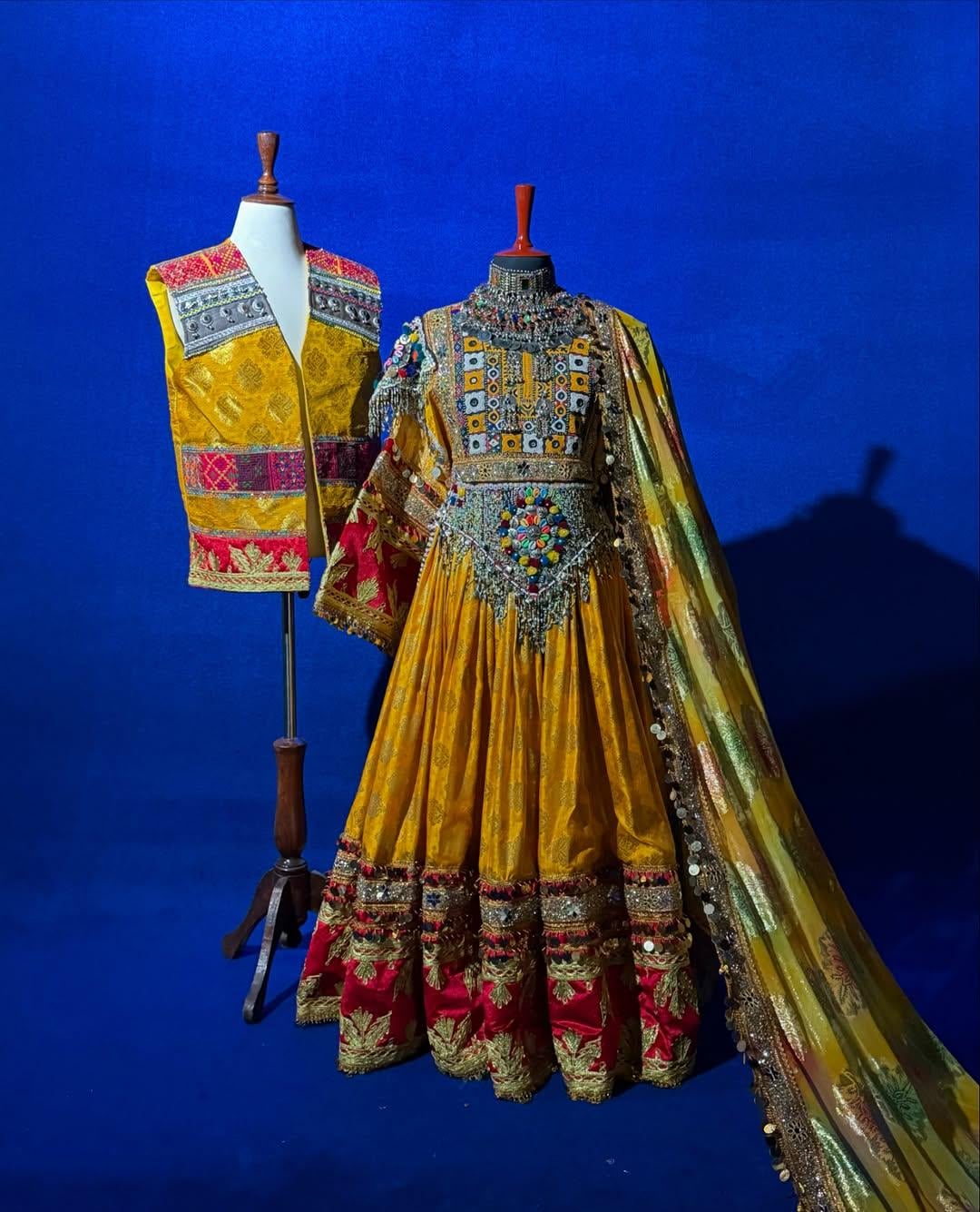 Afghan Yellow Bridal Dress With Traditional Vest - Etsy