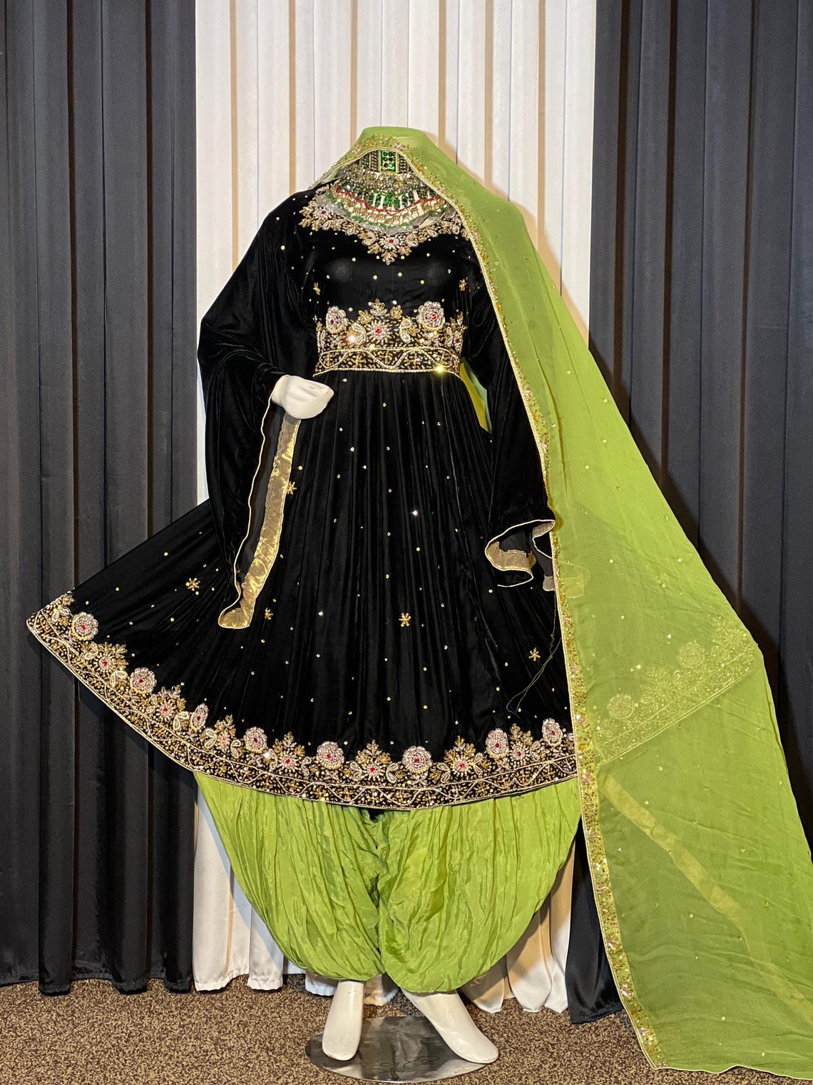 Royal Kochi Elegance – Handmade Afghan Bridal Masterpiece" - Etsy