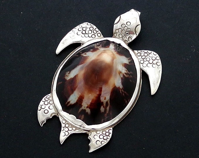Opihi Shell & Sterling Silver Turtle Pendants - Etsy