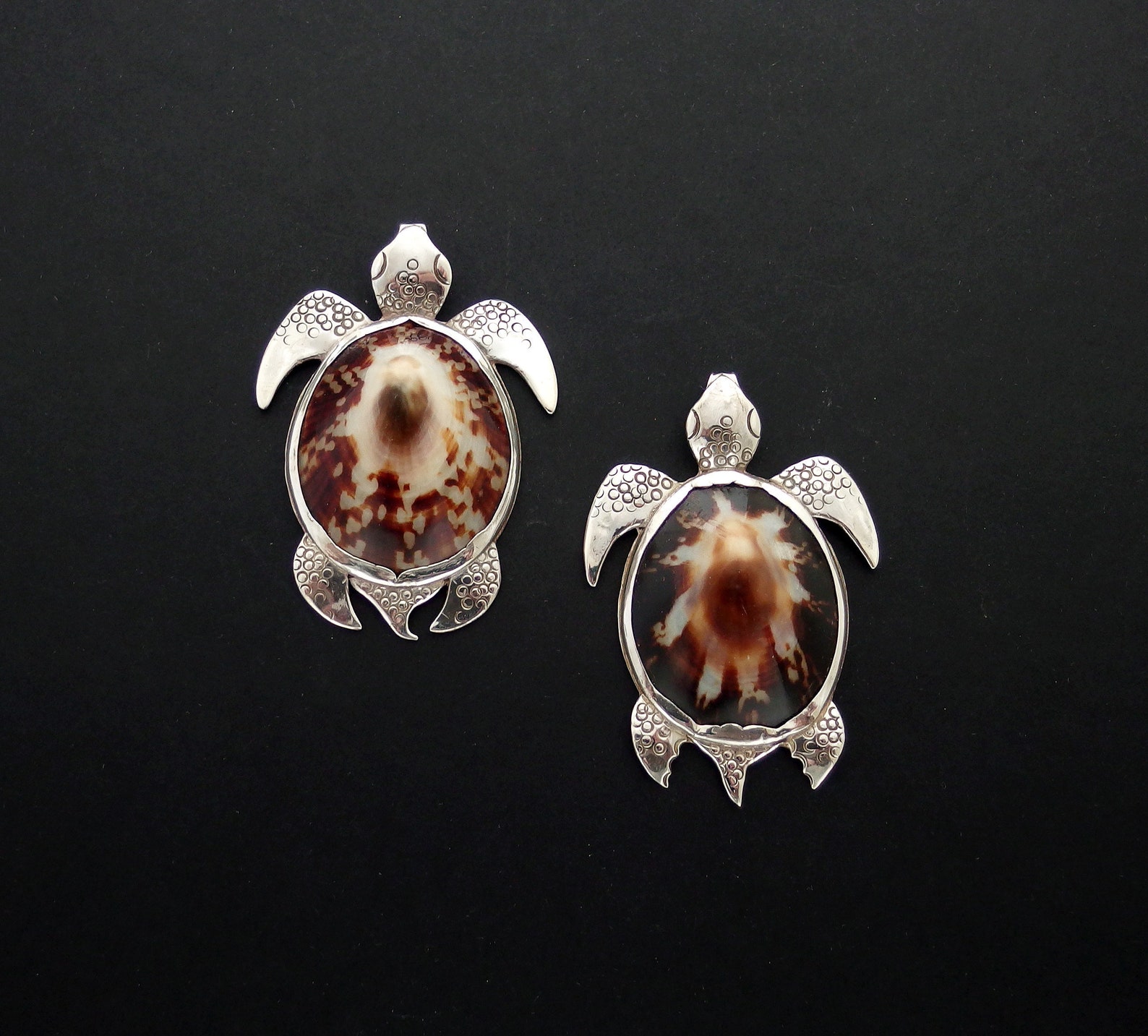 Opihi Shell & Sterling Silver Turtle Pendants | Etsy