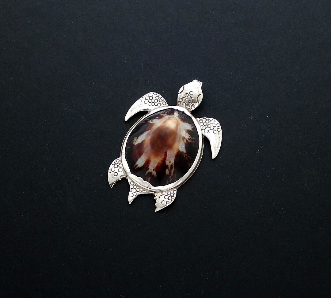 Opihi Shell & Sterling Silver Turtle Pendants - Etsy