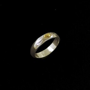 Wide Single Nugget Ring - Sterling Silver and Natural Gold Nugget Ring ...