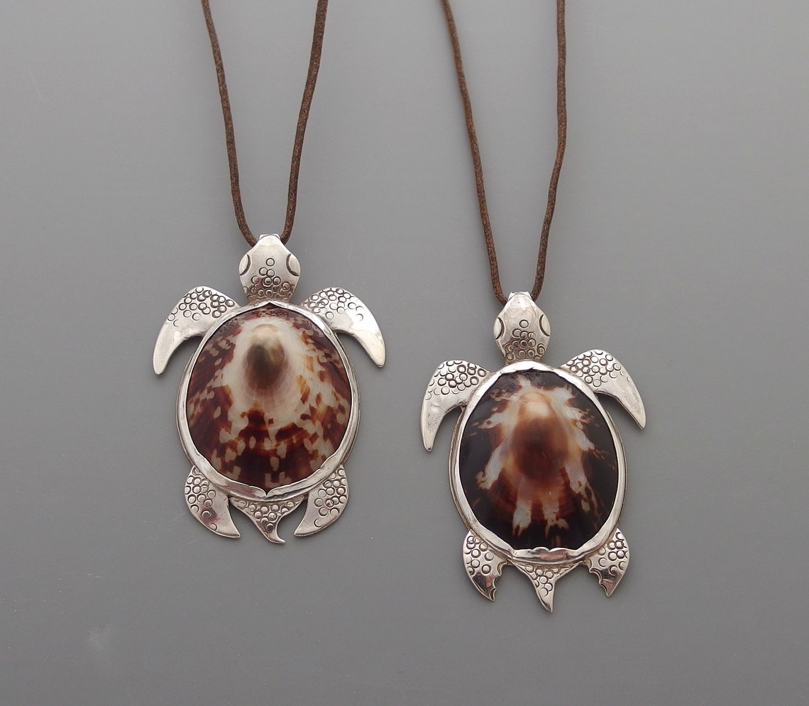 Opihi Shell & Sterling Silver Turtle Pendants | Etsy