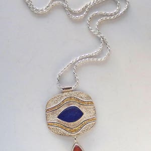 Lapis Lazuli, Natural Alaskan Gold Nugget & Sterling Silver Pendant - Etsy