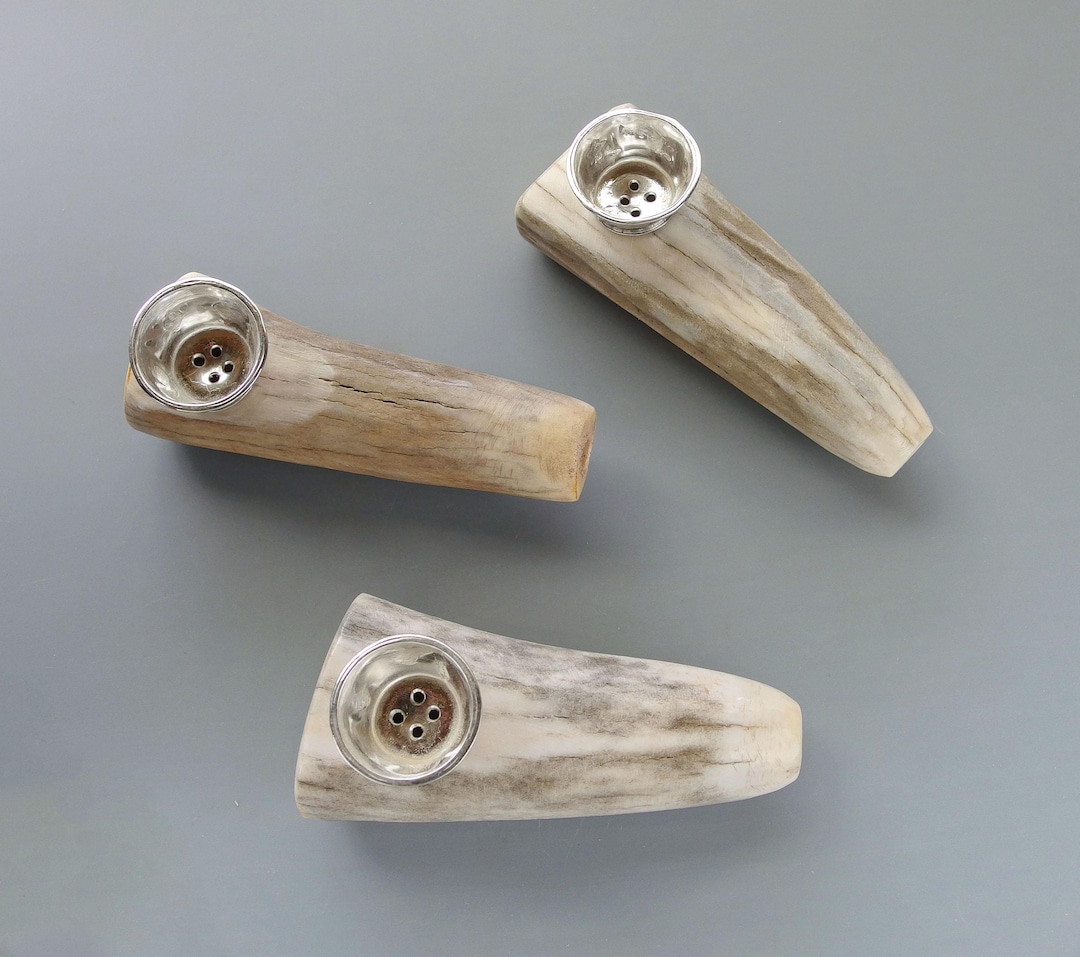 Hand Carved Antler Pipes With Sterling Silver Bowls – Alaskan Moose ...