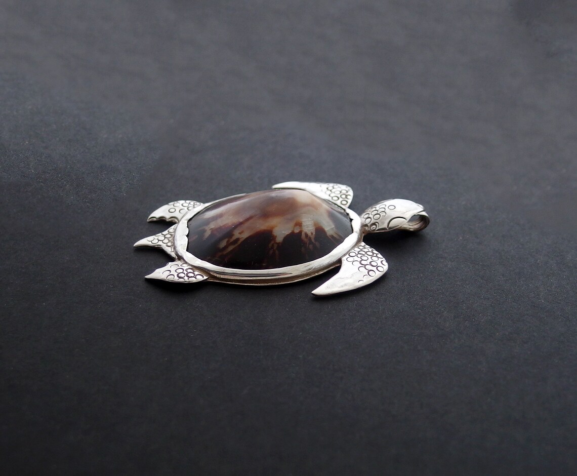 Opihi Shell & Sterling Silver Turtle Pendants | Etsy