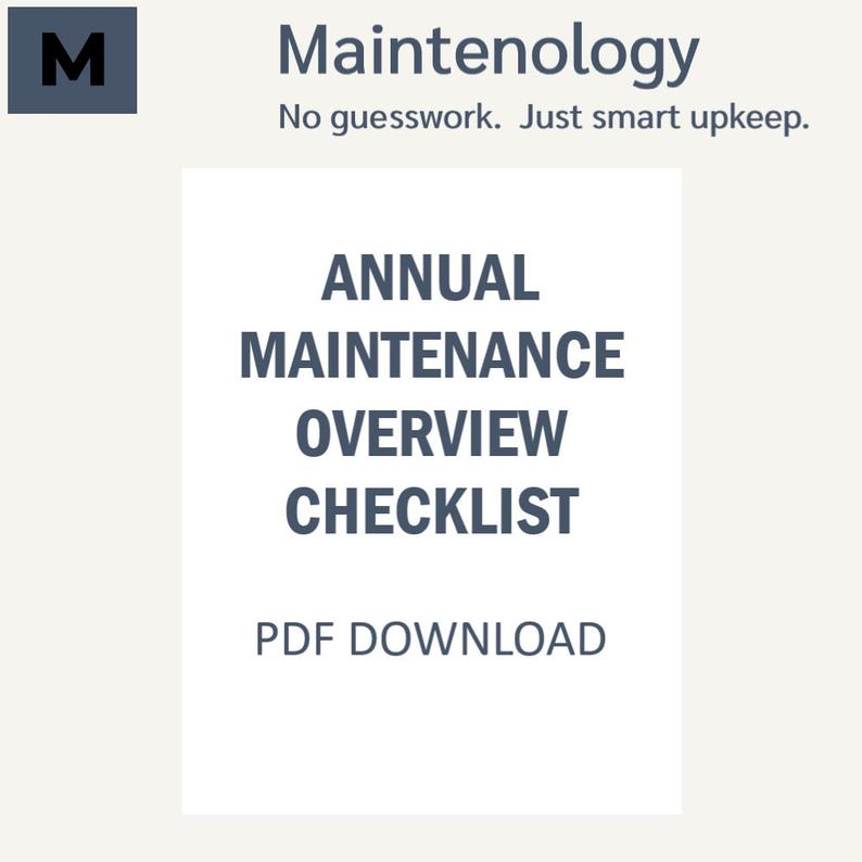 Annual Maintenance Overview Checklist – Easy Year-at-a-glance Printable ...