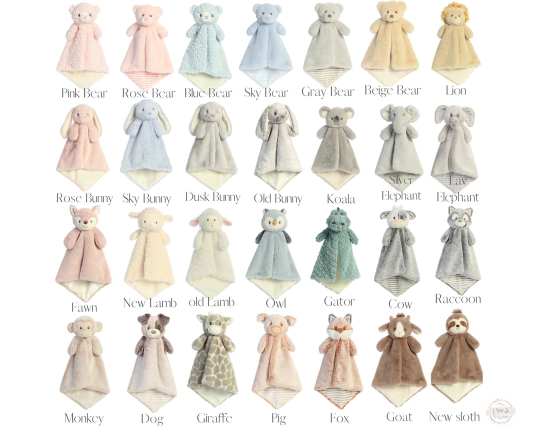 Personalized Baby Lovey, Baby Shower Gift, Baby Name Blanket, Animal ...