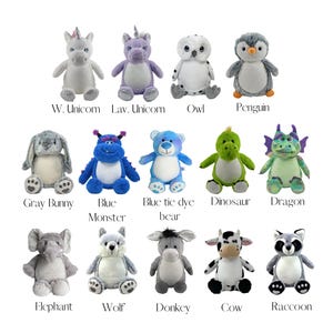 Personalize Stuffed Animal With Name, Child Birthday Gift, You Pick ...
