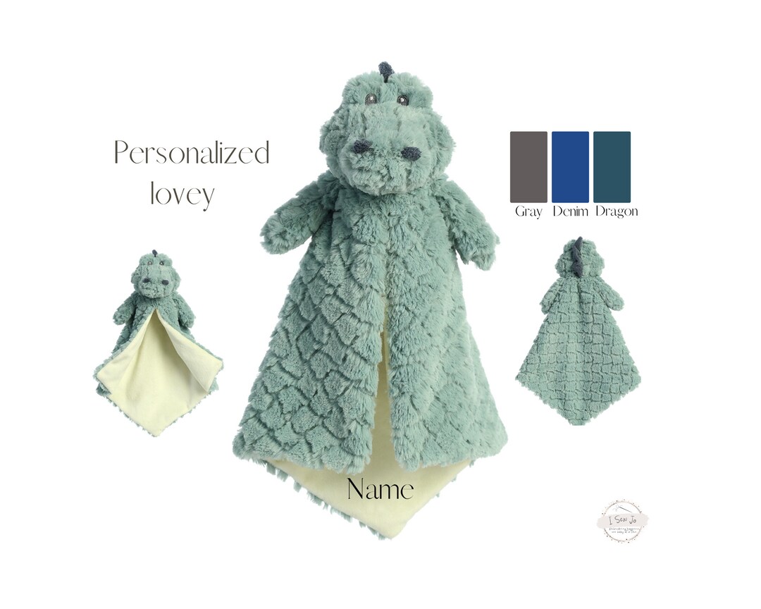 Personalized Baby Lovey, Baby Animal Lovie, Baby Boy Security Blanket ...