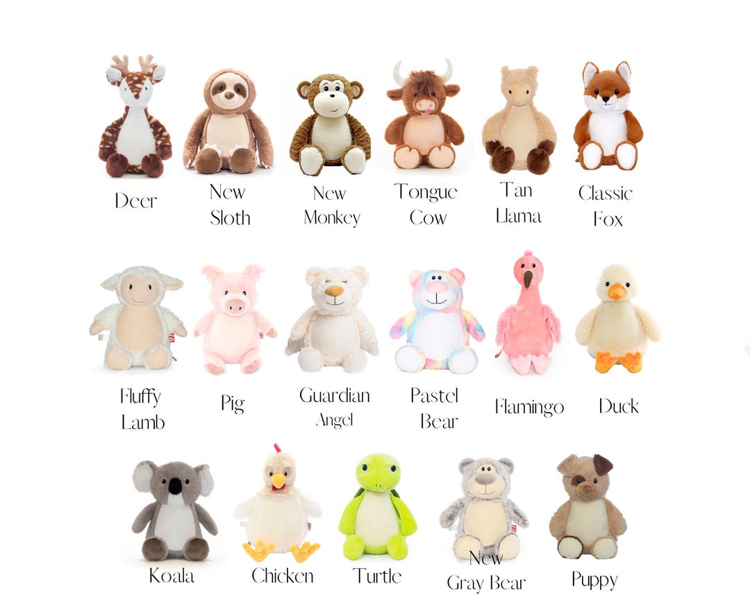 Personalize Stuffed Animal With Name, Child Birthday Gift, You Pick ...
