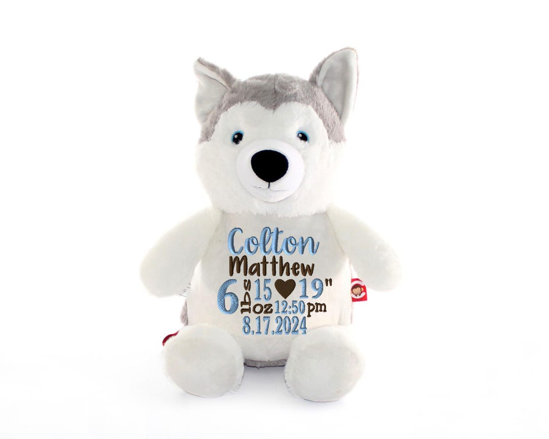 Personalized Birth Stats Stuffed Animal, New Baby Gift, Personalized ...