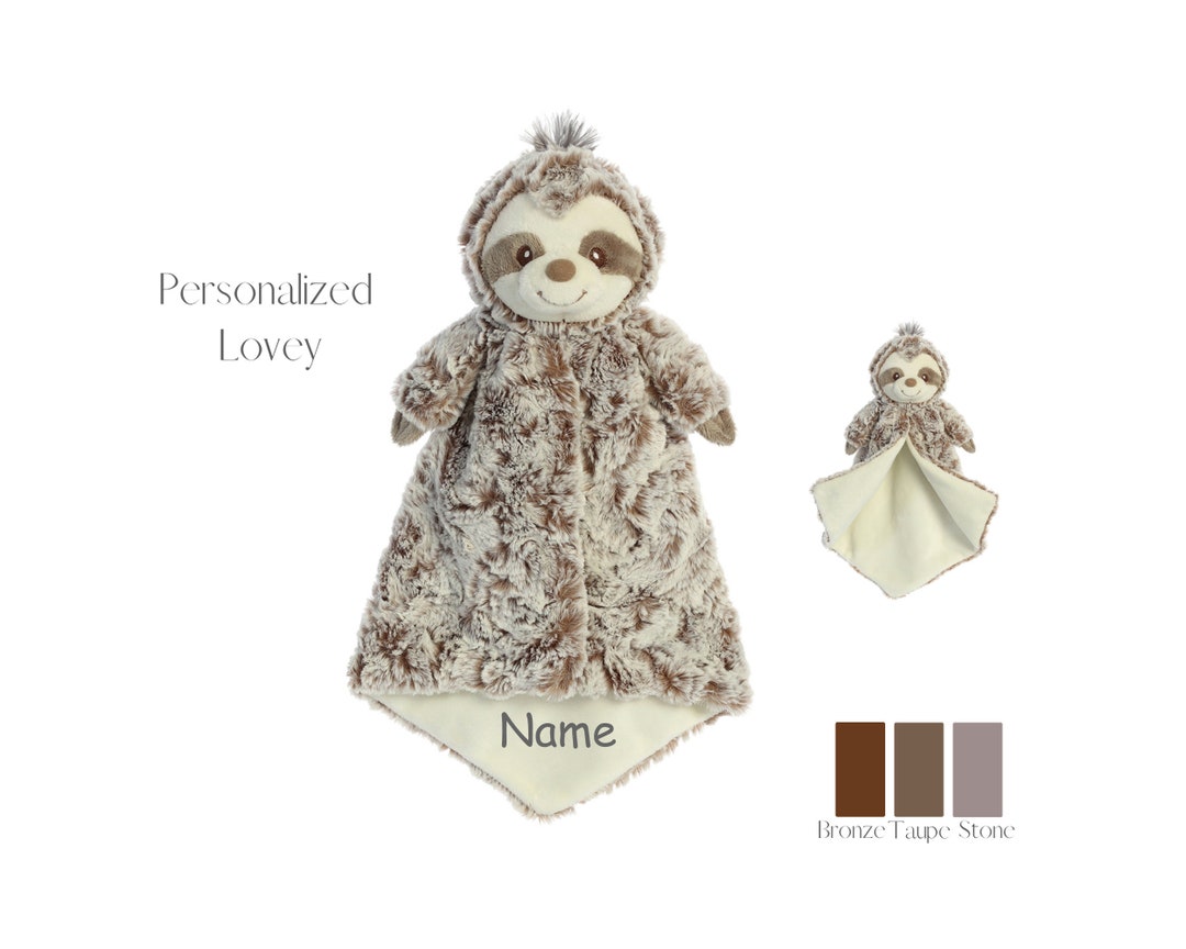 Personalized Animal Lovey, Sloth Lovey Blanket, Gift for Baby, Baby ...