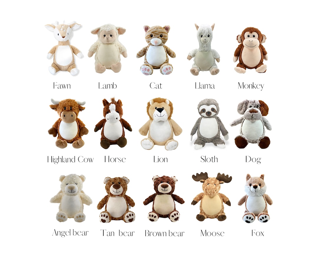 Personalize Stuffed Animal With Name, Child Birthday Gift, You Pick ...