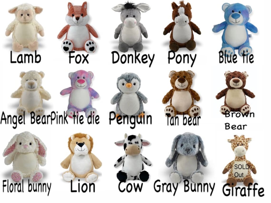 Personalized Stuffed Animal Name Only Stuffed Animal Animal - Etsy