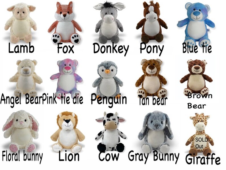 Personalized Stuffed Animal Name Only Stuffed Animal Animal - Etsy