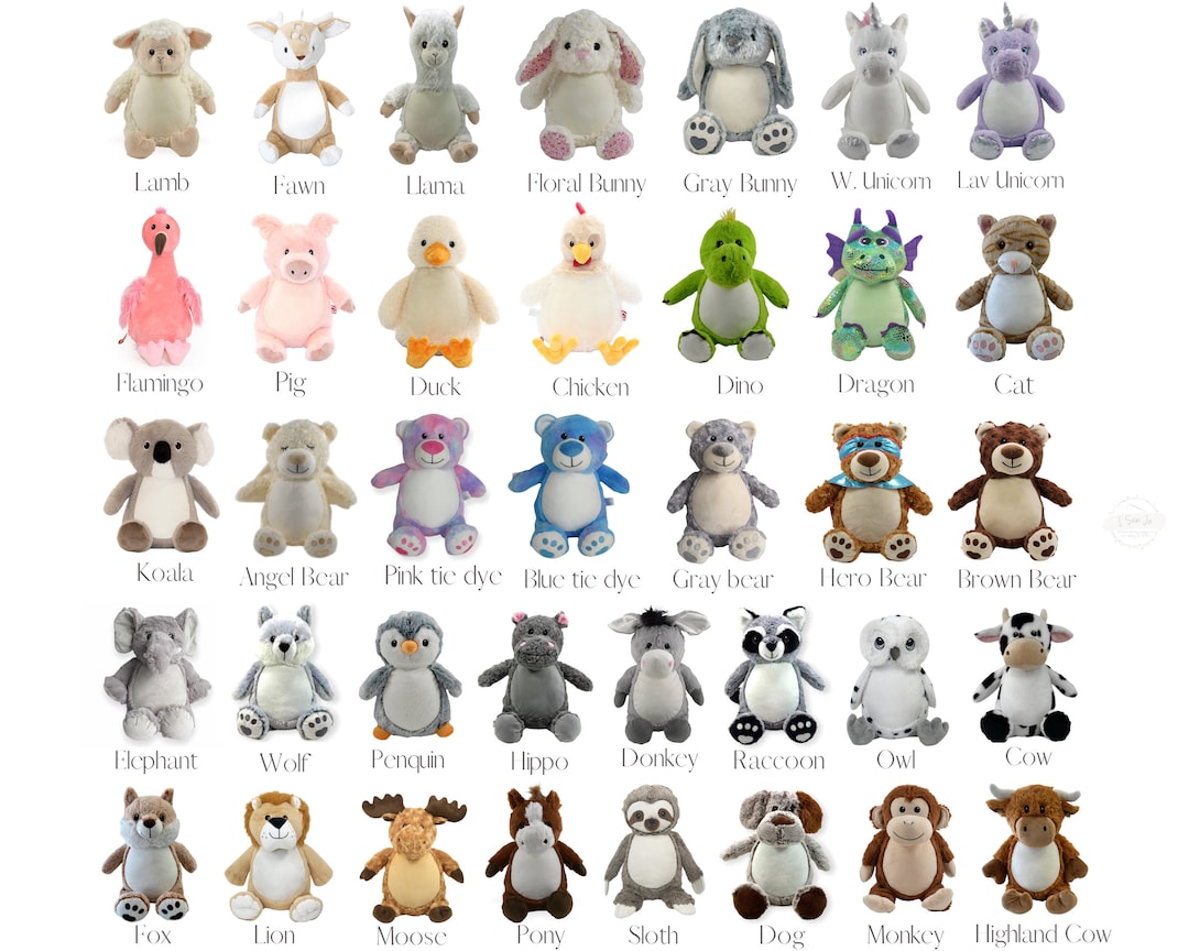 Personalize Stuffed Animal With Name, Child Birthday Gift, You Pick ...