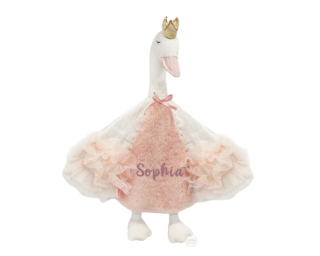 Personalized Lovey, Mon Ami Plush Selene Swan Security Blanket, Newborn ...