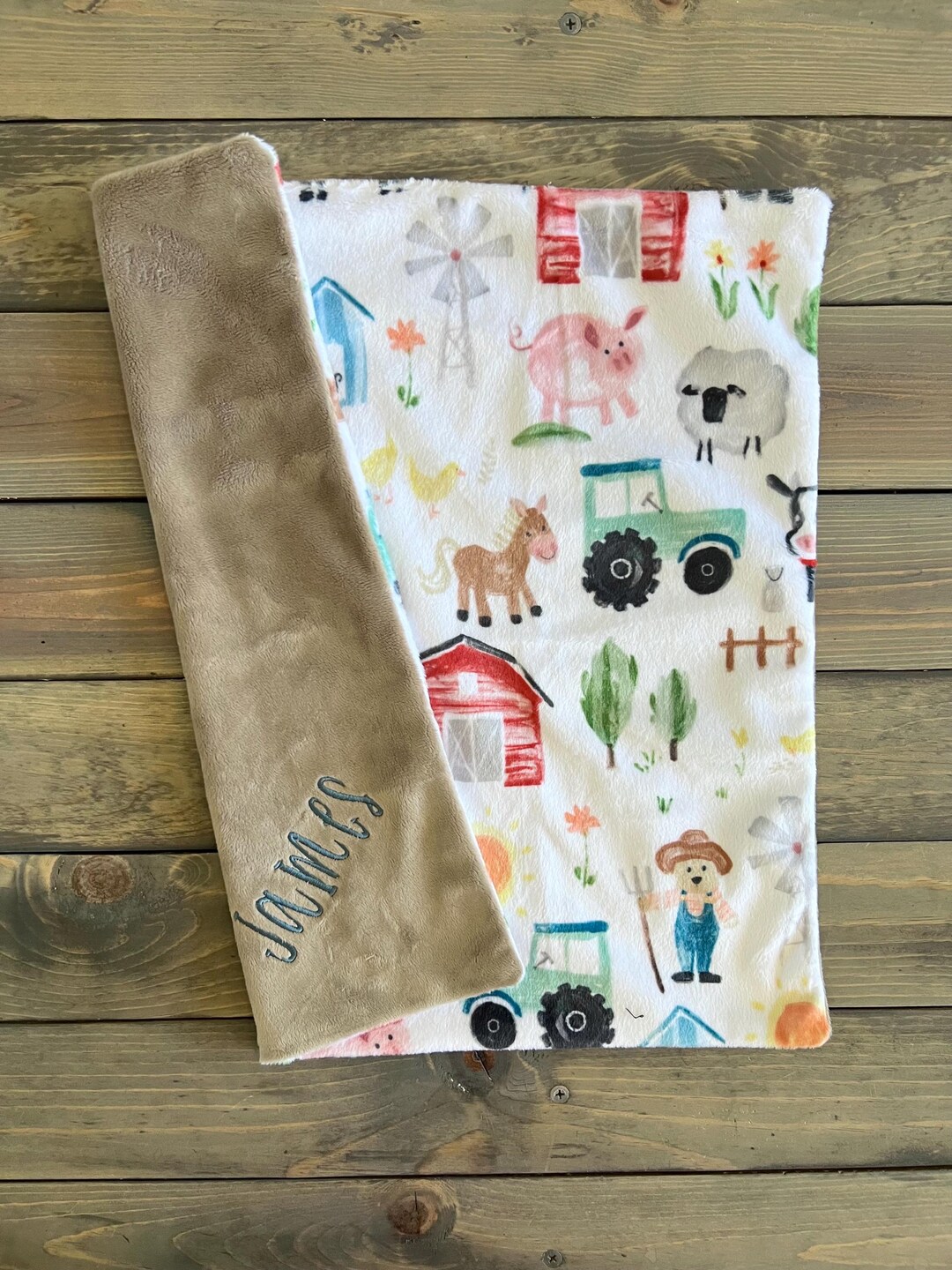 Personalized Farm Baby Lovey With Name- Baby Boy Gifts- Minky Lovey ...