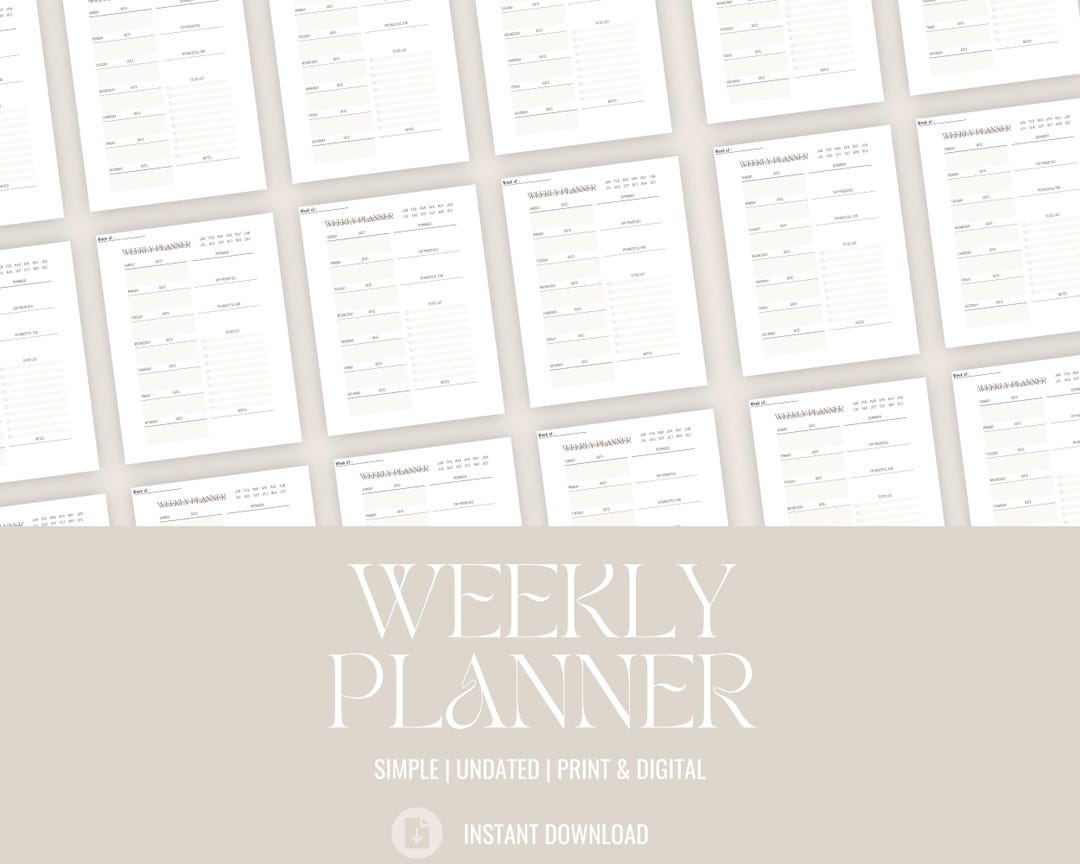 Weekly Planner Digital 2025 2026, Goodnotes Weekly Planner, iPad ...