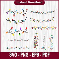 Christmas Lights Svg Bundle, Seamless Christmas Light Svg, String ...