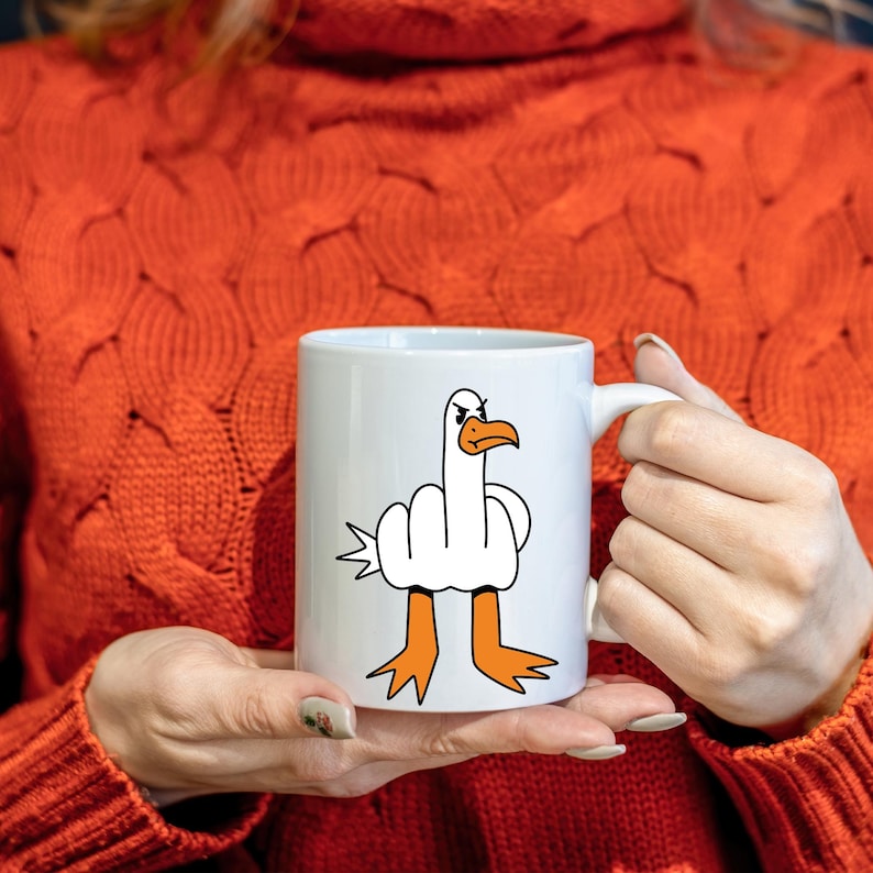 Rude Seagull SVG, Funny Middle Finger Bird Design (digital Download) - Etsy