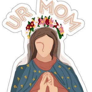 Christmas Sticker Vinyl Sticker Mary Sticker Holiday Sticker Catholic ...