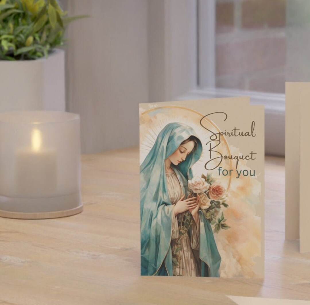 Spiritual Bouquet Card, Catholic Stationary, Catholic Notecard ...