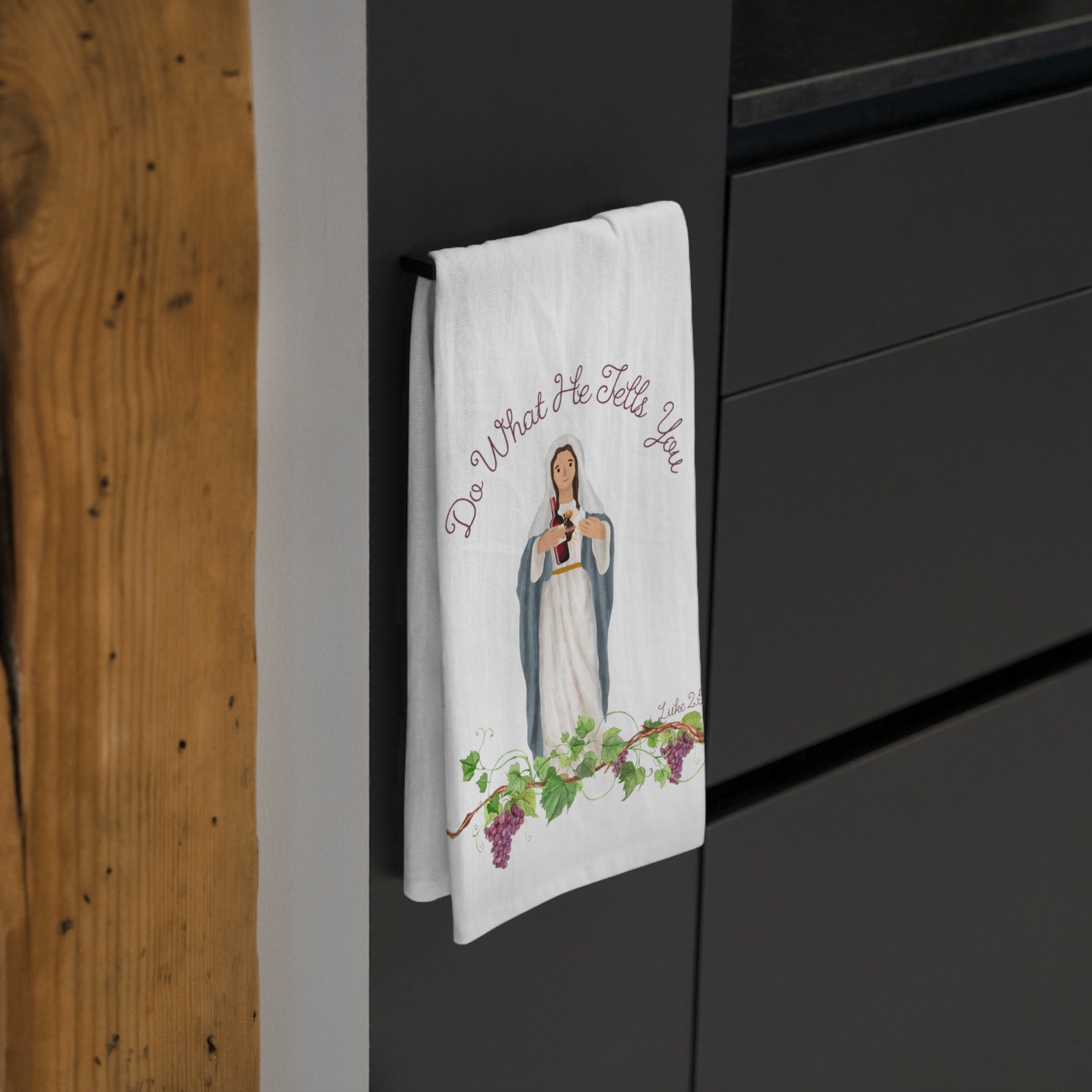Catholic Tea Towel Set, Marian Gift, Jesus Miracle, Catholic Gift Mom ...