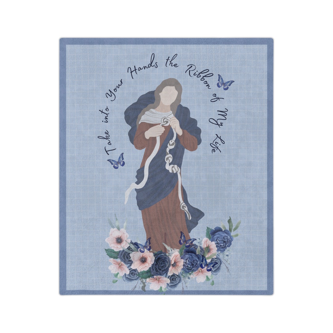 Mary Undoer of Knots Blanket, Marian Gift, Catholic Mom Gift, Catholic ...