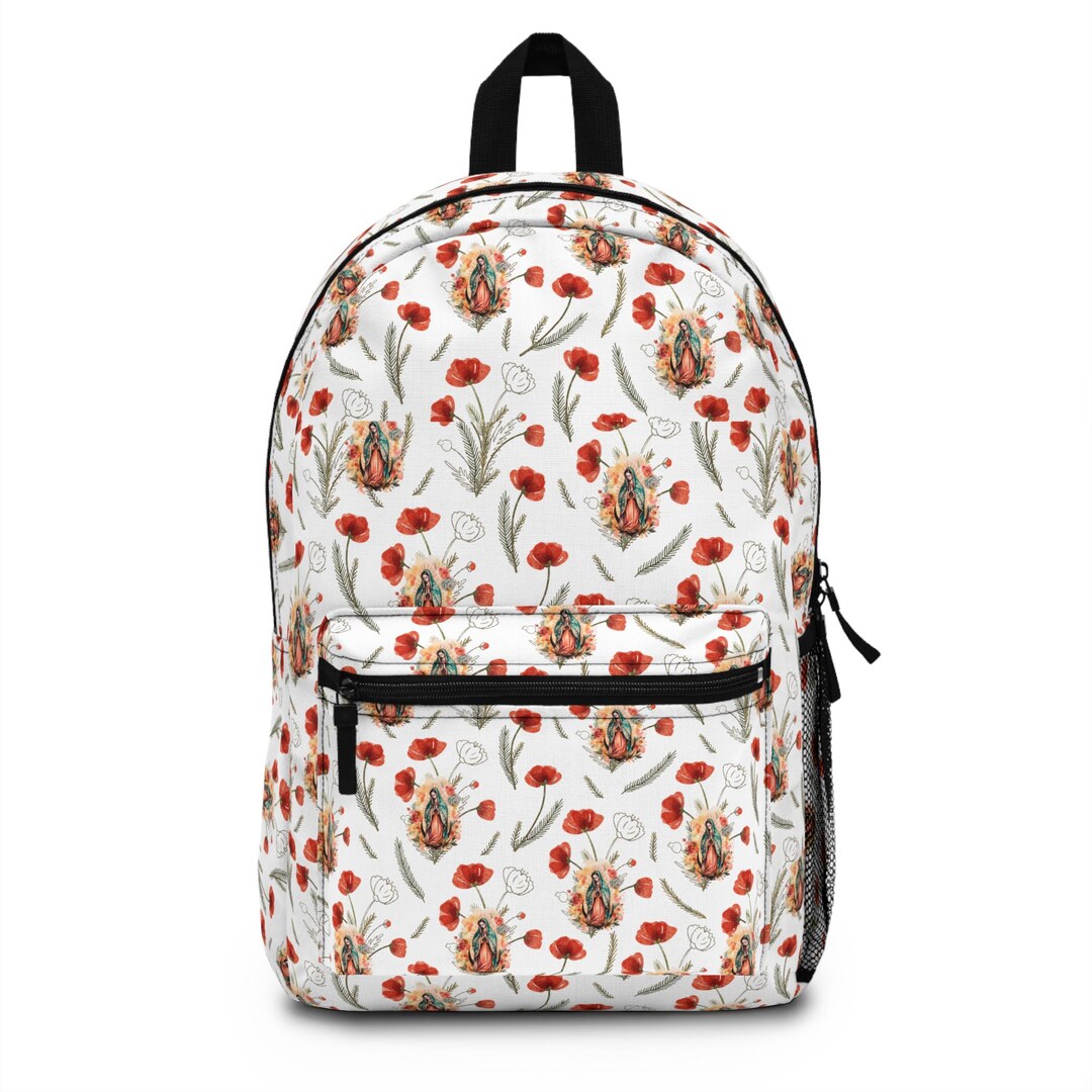 Lady of Guadalupe Catholic Backpack, Catholic Teacher Gift, Red Poppy ...