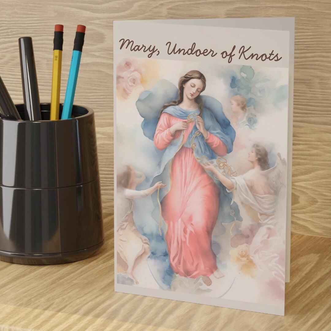 Mary Undoer of Knots Notecards PASTEL, Catholic Notecard Stationary ...