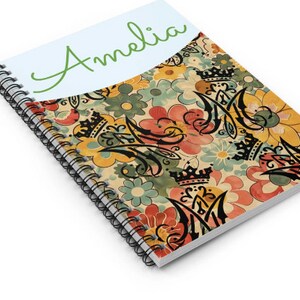 Personalized Catholic Journal, Retro Floral Catholic Prayer Journal ...