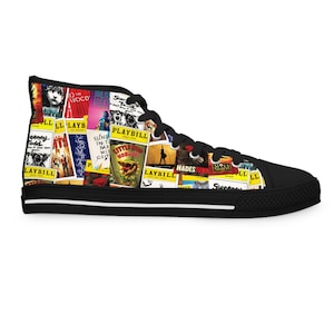 Broadway Lover Gift, Women's High Top Sneakers, Musical Theatre Kid ...