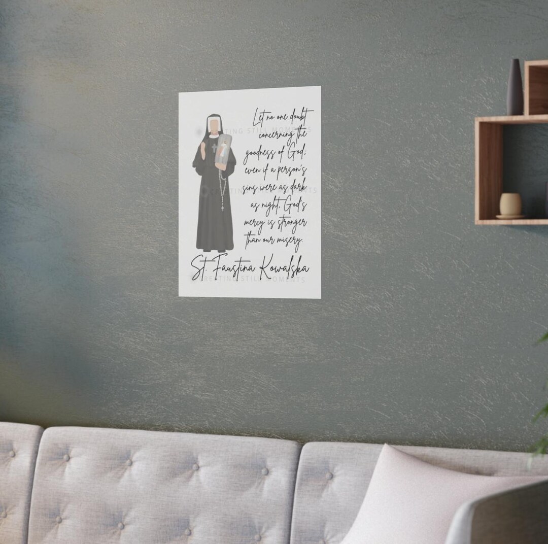 Printed Catholic Art | St. Faustina Kowalska | Catholic Decor | 3 Sizes ...