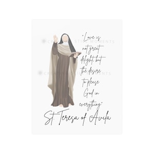 Printed Catholic Art | St. Teresa of Avila | Catholic Decor | 3 Sizes ...