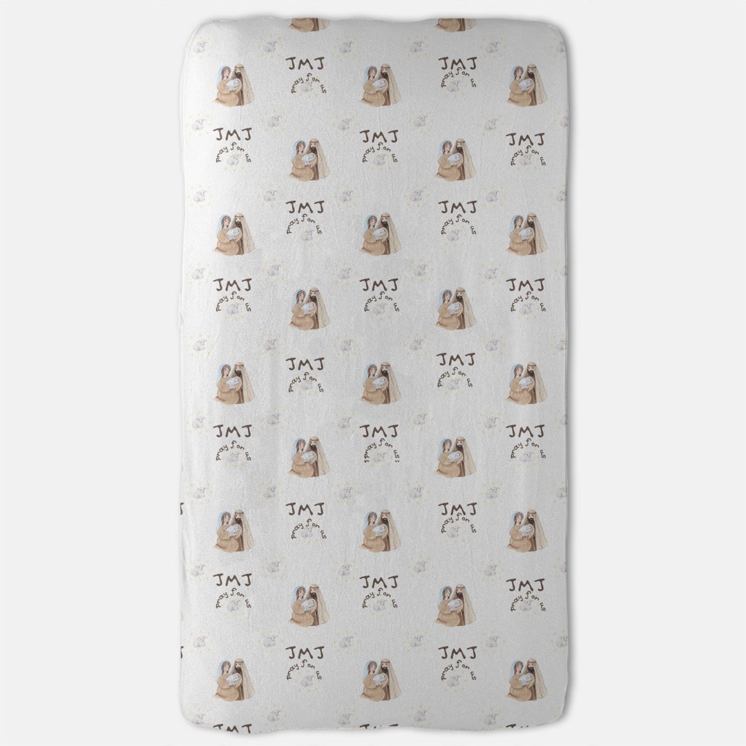 Catholic Baby Bedding, Catholic Crib Sheet, Catholic Baptism, Baby ...