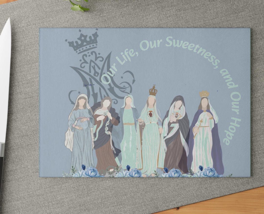 Catholic Decor, Marian Cutting Board, Catholic Kitchen Decor, Catholic ...