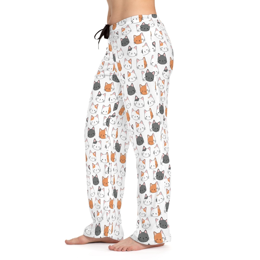 White Cat Pajamas Kitty Pajamas Women's Pajama Pants Holiday Fashions ...