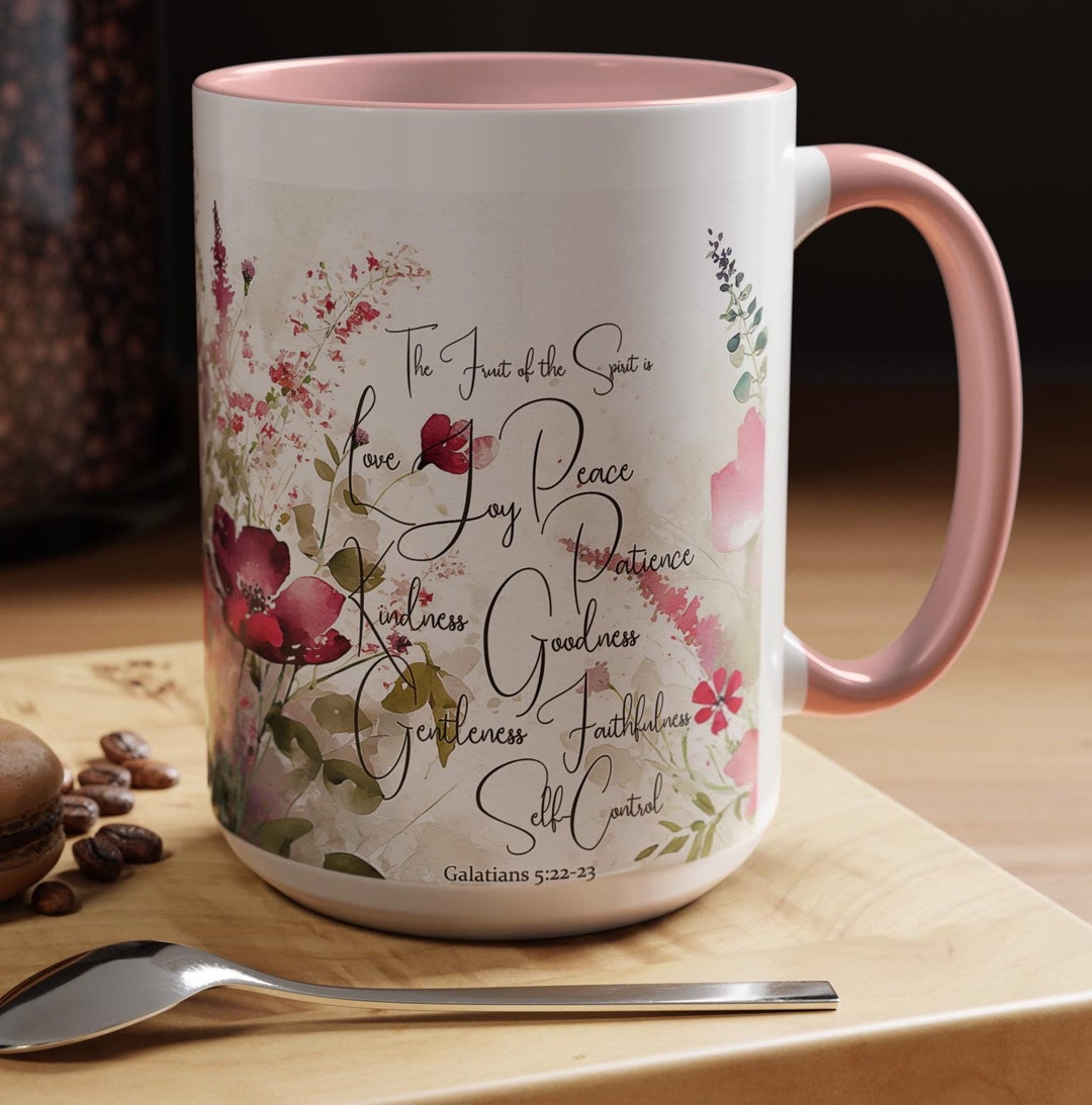 Fruit of the Spirit Mug, Christian Coffee Mug, Bible Verse Coffee Mug ...