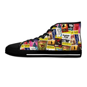 Broadway Lover Gift, Women's High Top Sneakers, Musical Theatre Kid ...