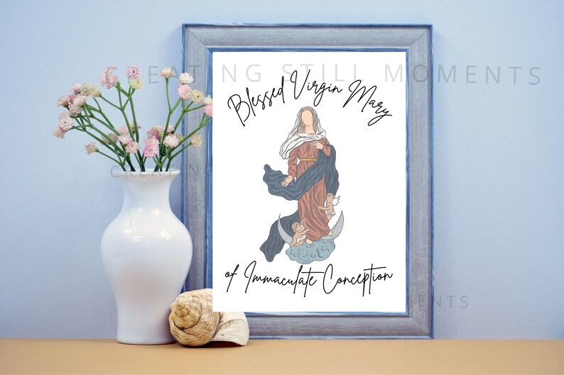 Printed Catholic Art | Blessed Virgin Mary | Catholic Decor | 3 Sizes ...