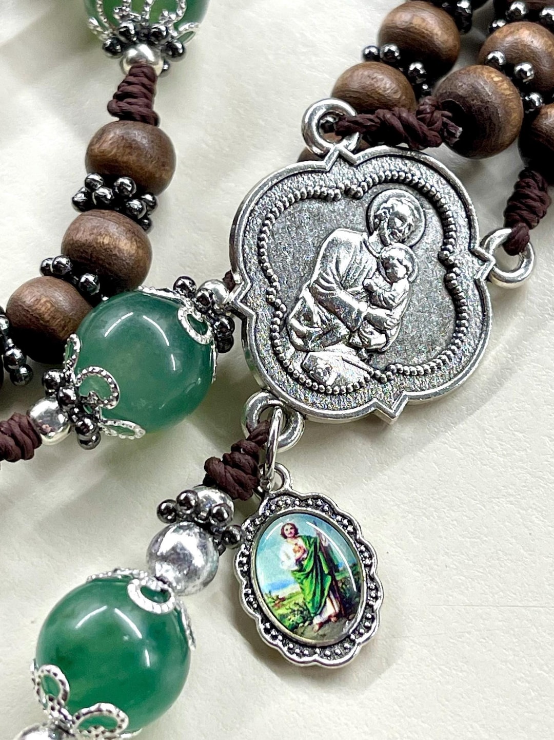 St. Joseph Rosary, Catholic Dad Gift, Wooden Bead Rosary, St Joseph ...