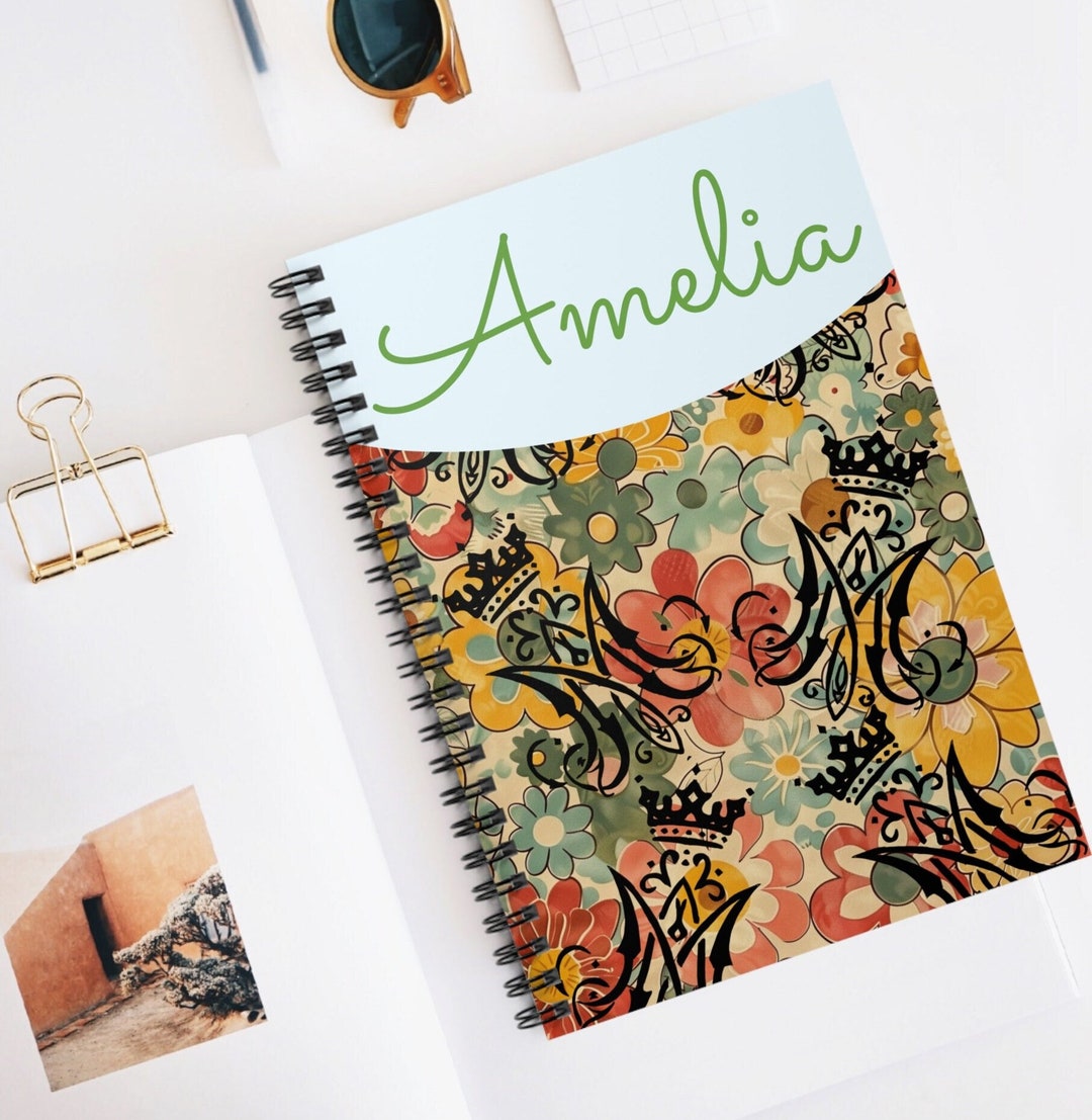 Personalized Catholic Journal, Retro Floral Catholic Prayer Journal ...