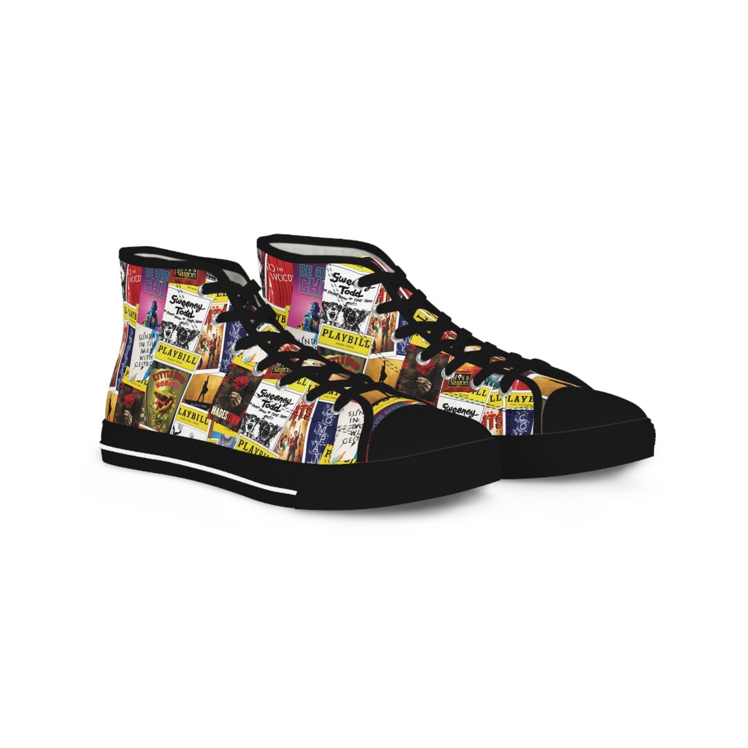 Broadway Lover Gift, Men's High Top Sneakers, Musical Theatre Kid ...